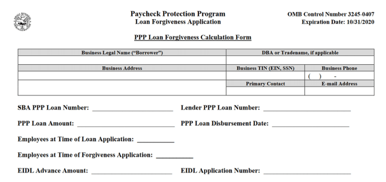 Paycheck Protection Program Loan Forgiveness Application Released - GYF